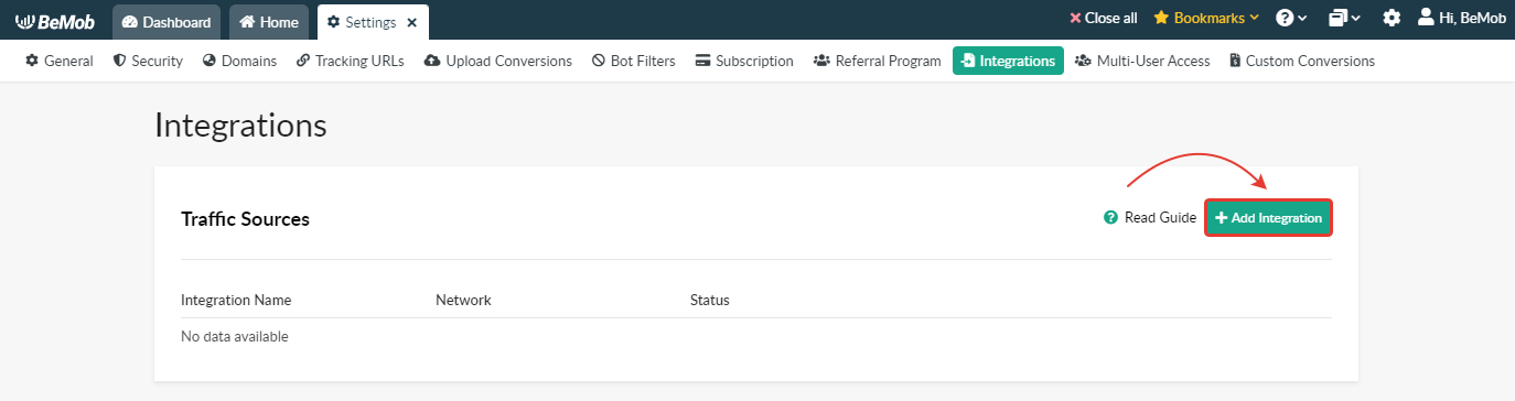 Revcontent Complete Integration | BeMob Help Center