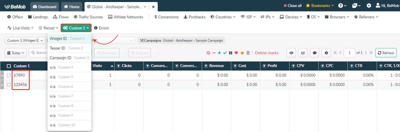 AdsKeeper Settings | BeMob Help Center