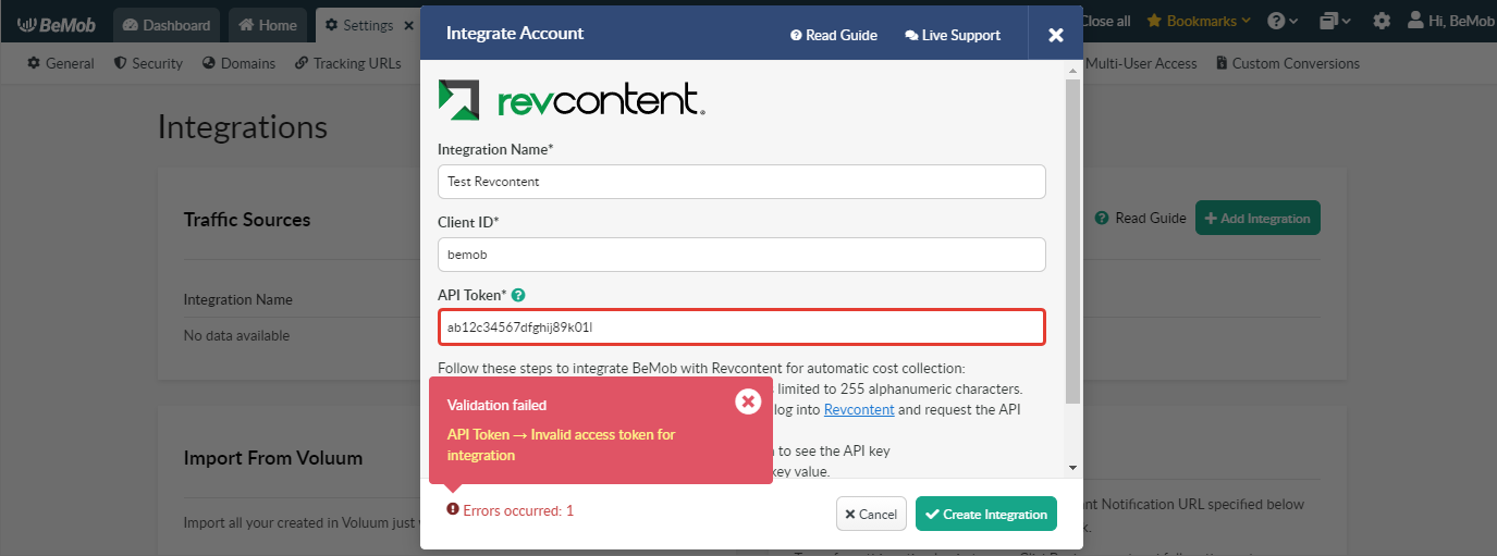 Revcontent Complete Integration | BeMob Help Center