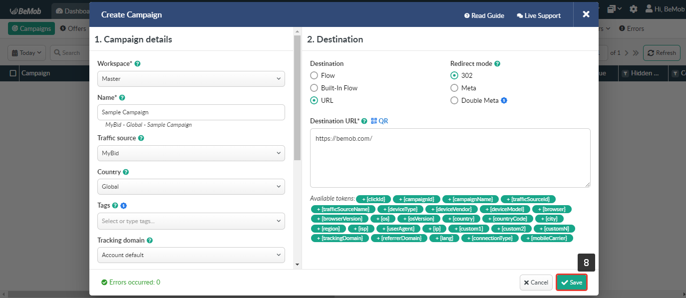 MyBid Settings | BeMob Help Center