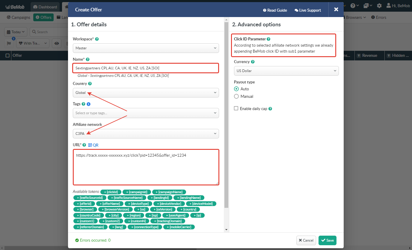 C3PA Settings | BeMob Help Center