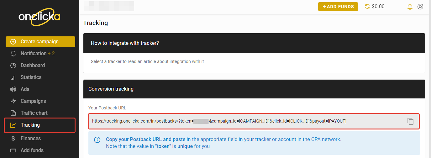 OnClickA Settings | BeMob Help Center