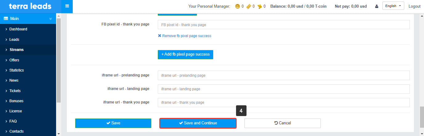 TerraLeads Settings | BeMob Help Center
