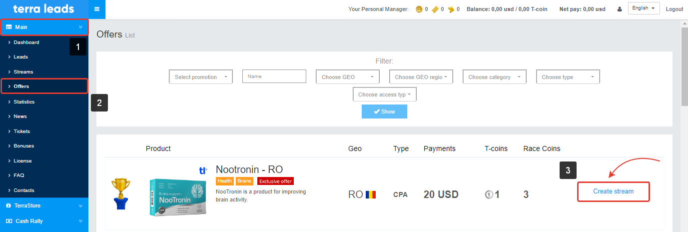 TerraLeads Settings | BeMob Help Center