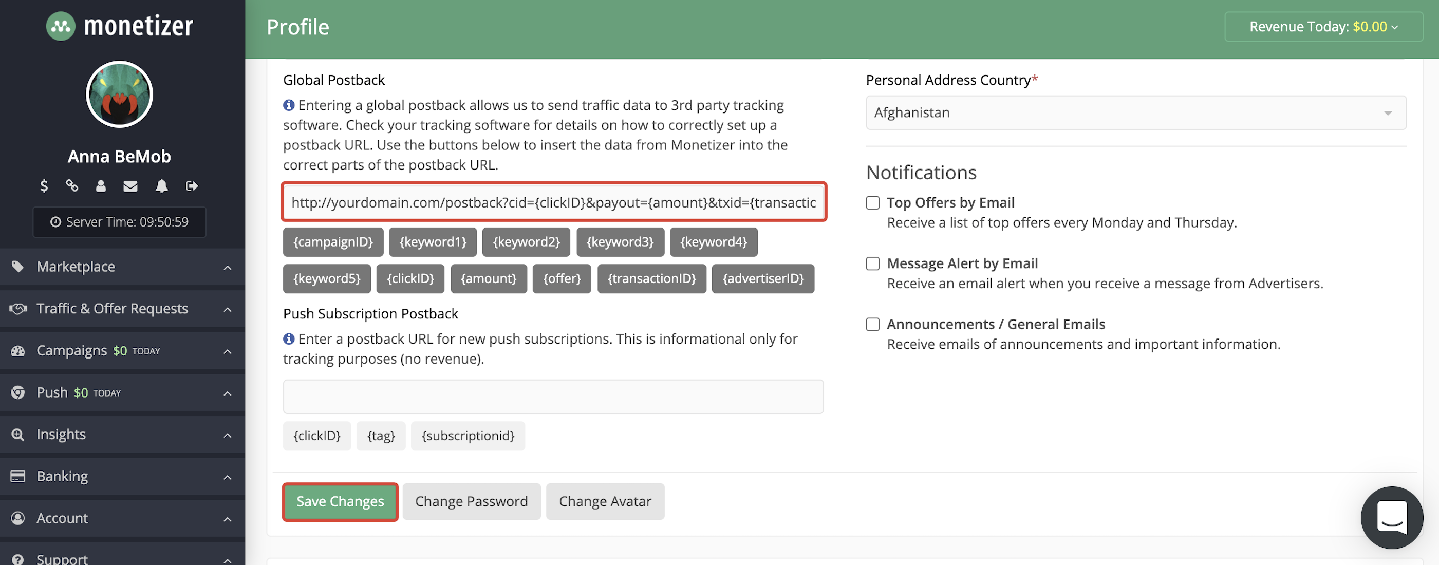 Monetizer Settings | BeMob Help Center