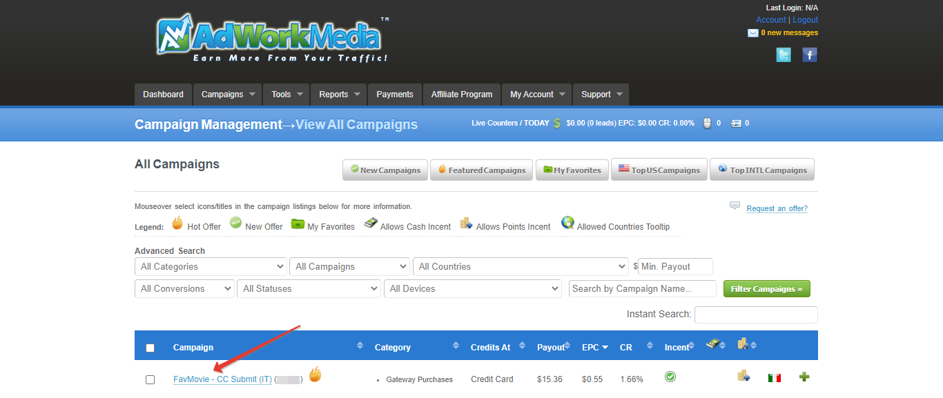AdWork Media Settings | BeMob Help Center