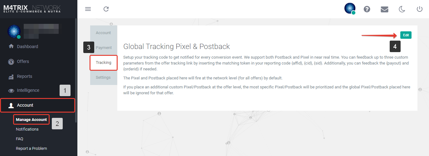 M4TRIX NETWORK Settings | BeMob Help Center