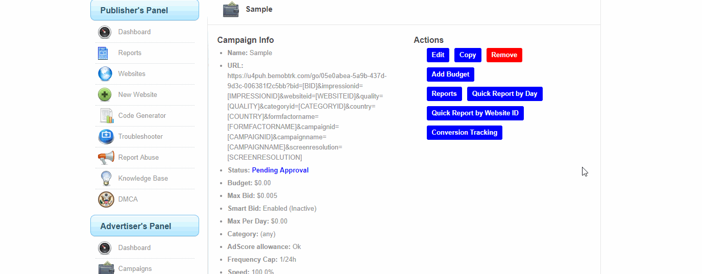PopAds Settings | BeMob Help Center